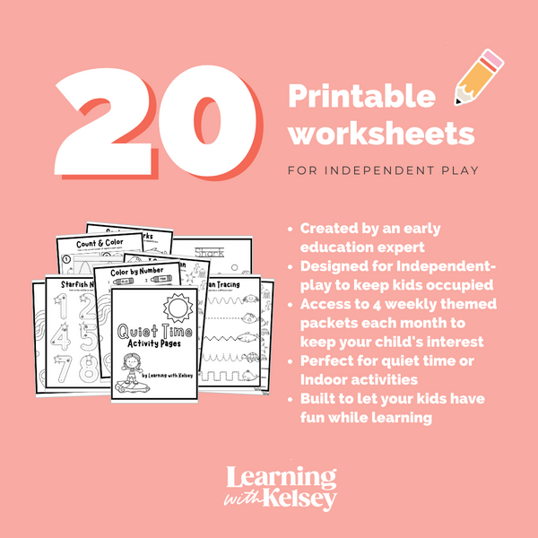 Independent Play Activity Pages - Learning With Kelsey